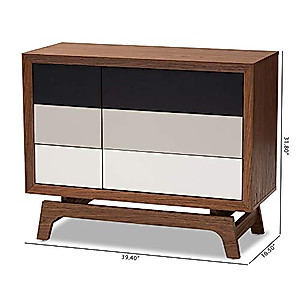 Baxton Studio Chests, Walnut/White/Gray