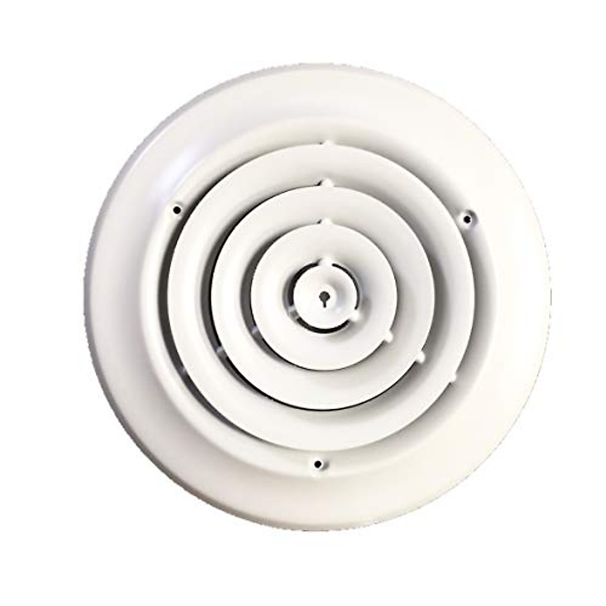 HBW 8" Round Ceiling Diffuser White Powder Coated with Outside Dimension of 12" Fitting in 8" Duct