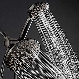AquaDance Oil Rubbed Bronze 7" Premium High Pressure 3-Way Rainfall Combo with Extra Long 72 inch Hose – Enjoy Luxury 6-Setting Rain Showerhead and Matching Hand Held Shower Separately or Together
