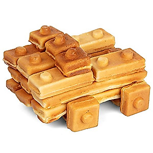 Building Brick Electric Waffle Maker- Cook Fun, Buildable Waffles, Pancakes in Minutes - Build Houses, Cars & More Out of Stackable Waffles- Bite Sized Easy to Hold, Nonstick Iron, Kids Breakfast Gift