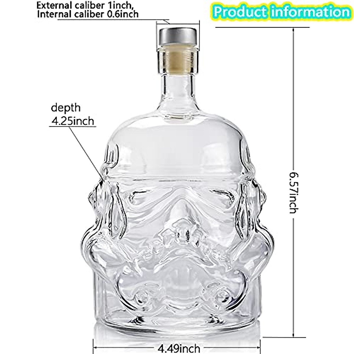 Whiskey Flask Carafe Decanter, Whiskey Glasses, Whiskey Carafe for Wine, Liquor, Scotch, Bourbon, Brandy - 750ML