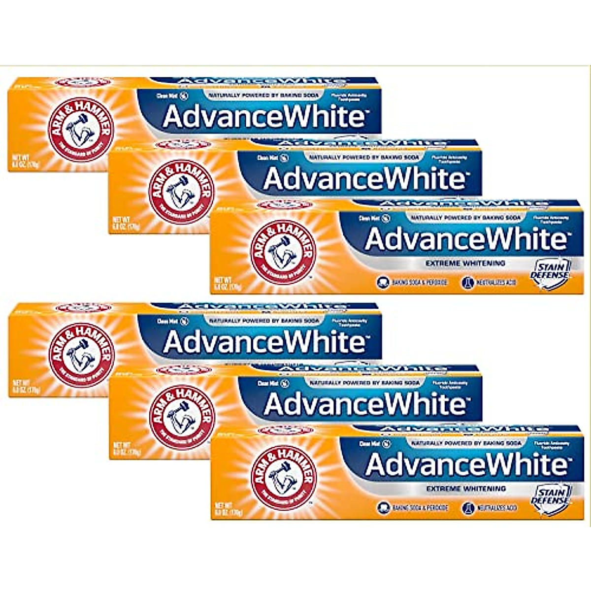 Arm & Hammer Advance White Extreme Whitening Toothpaste - 6 Oz (Pack of 6)