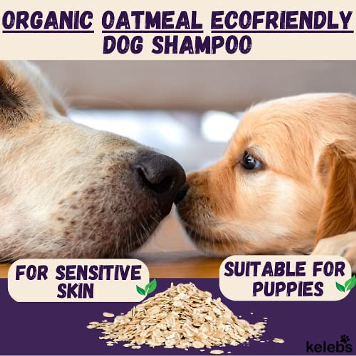 Kelebs Dog Shampoo | Allergies and itching | Dog Shampoo for Sensitive Skin | Puppy Shampoo | All Natural Dog Soap Bar with Lavender Oil & Oatmeal | for Smelly Dogs, Zero Plastic Vegan 3PCS