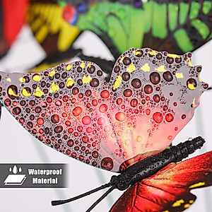 HOWLT Butterfly Stakes, 60 PCS 14 Inch Garden Butterfly Ornaments Waterpoof Butterflies Decorations for Indoor&Outdoor, Yard, Patio Plant Pot Multi