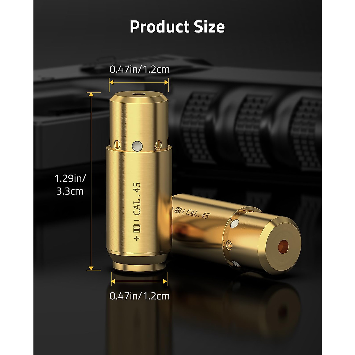 CVLIFE .45acp Bore Sight, Red Laser Bore Sight with Two Sets of Batteries