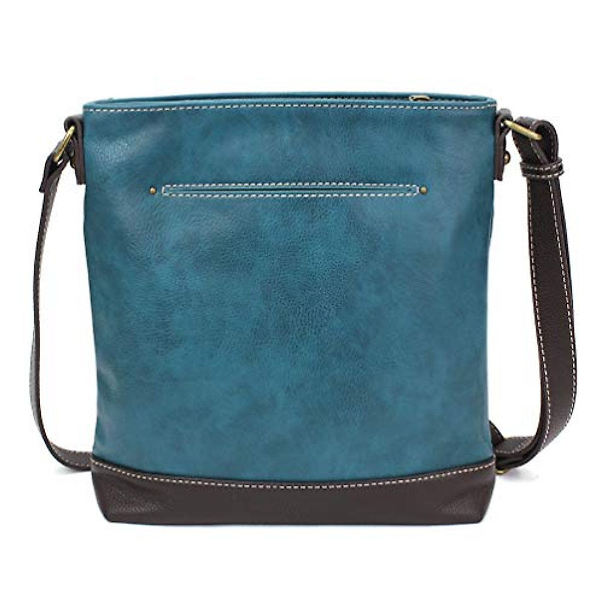 Chala Handbags Sweet Messenger Mid Size Tote Bag Two Turtles - Turquoise