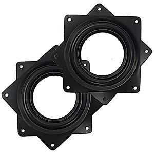 DMSTECH 2 Pack 4" Lazy Susan Turntable (Black) 300-lb Steel Ball Bearing Rotating Tray Strong Sturdy Table Cabinet Low Profile for 360˚ Chair and Door, Kitchen, Craft Project, Makeup Holder, Monitor