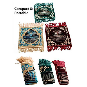 XINNI Portable Islamic Muslim Salah Pocket Prayer Rug Mat Carpet Soft Thick Mini
