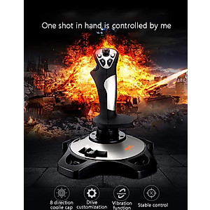 Computer Simulation Flying Fighter PC Gamepad Flight Stick Computer Simulation Flight Joystick Vibration for Windows Combat Games