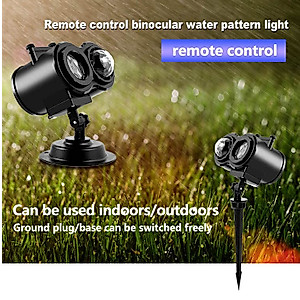 Holiday Halloween Valentine Party Christmas Diwali Projector Light (Indoor Outdoor Waterproof), 16 Slides (4 Pictures Each), 10 Wave Effects, Remote Control (Power Timer Speed Flash), 3 Mounting Ways