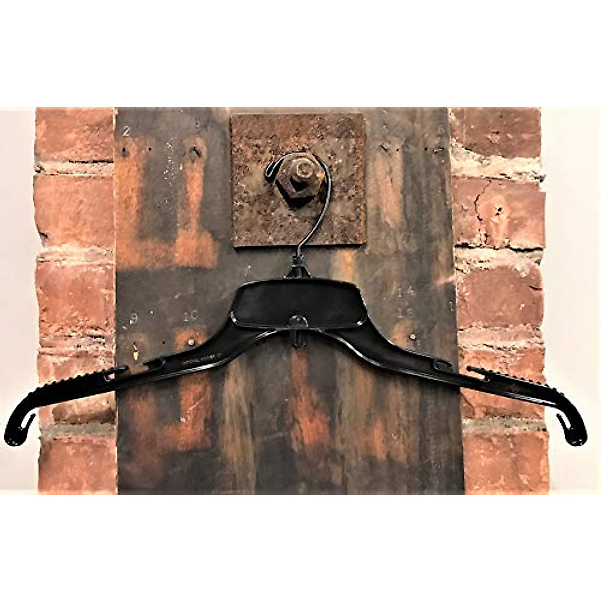 NAHANCO 28800BH Black Plastic Top Hanger, Heavy Weight, Black Hook, 17" (Bulk Pack of 100)
