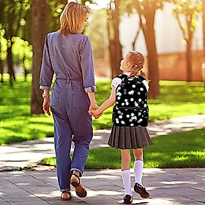 Teens Student Backpacks Boys Girls School Bookbags Laptop Backpack Black Polka Dot Schoolbag Purse Casual Daypack Bag with Multiple Pockets