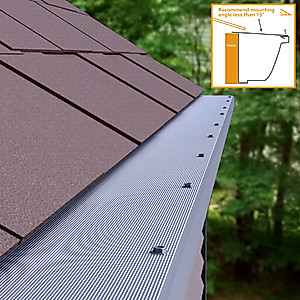 Powrocket Universal Sizes Stainless Steel Micro Mesh Gutter Guard Leaf Protection,Work for 6'',5'',4'' Gutter,Prevents Roof Clogged Downspouts,Easy to Work with and DIY,Total Covers 48Ft,White