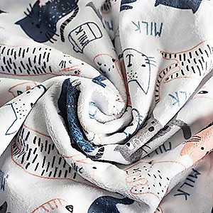Hofasiii Unisex Boy Girl Lightweight Comfortable Super Soft Plush Minky Baby Blanket in 30’’x40’’ ,Newborn Receiving Baby Cat Blankets with Dotted Backing