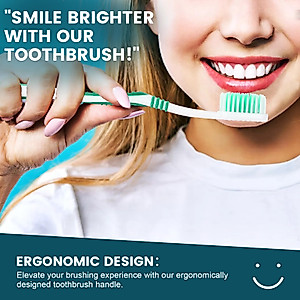 Navona 30 PCS Individually Wrapped Bulk Toothbrushes, Colorful Manual Disposable Travel Toothbrush Set for Adult or Kid, Ergonomics Handle, Medium Soft Bristles, Perfect for Travel, Hotels, Donations