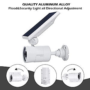 Solar Motion Sensor Lights Outdoor 9-Watt(110W Equ.) 1400-Lumen Aluminum Solar Motion Spotlights Flood Security for Outside Garden Driveway Garage Home, 2-Year 100% FREE Warranty Guarantee(White)