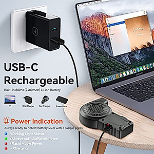 Reesibi Cordless Compressed Air Duster, Professional Air Blower for Camera Lens Cleaning, 35000 RPM 2 Speeds Powerful Electronic Air Duster (LED Light, 2400mAh Rechargeable) for Computer, Keyboard