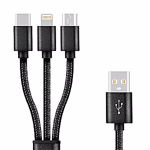 BoxWave Cable Compatible with Lenovo LOQ 16" Intel (RTX 4050) - AllCharge miniSync, Retractable, Portable USB Cable - Jet Black