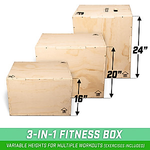 GoSports Fitness Launch Box - 3-in-1 Plyo Jump Box for Exercises of All Skill Levels