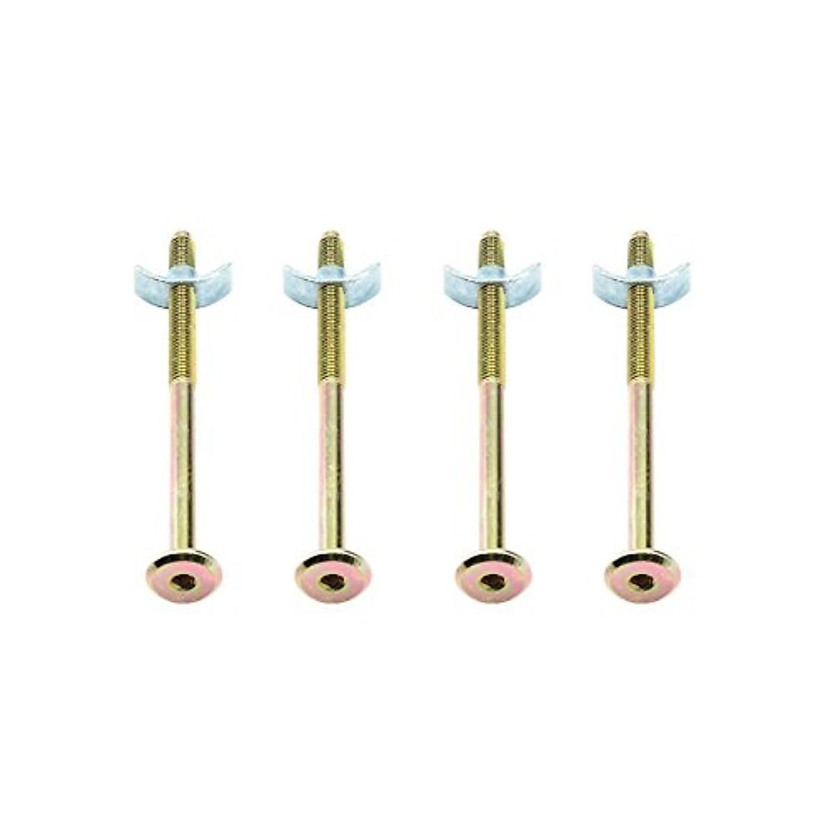 M6 Threaded Half Moon Mini Luna Washers with 100mm Furniture Connecting Bolts for Bunk Beds Cots - Set of 8