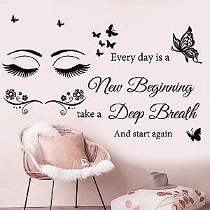 Vinyl Wall Quotes Stickers Every Day is A New Beginning Inspirational Wall Art Sticker Positive Quotes Wall Decals for Living Room Bedroom Classroom Office Studio School Teen Dorm Room Wall Decal.