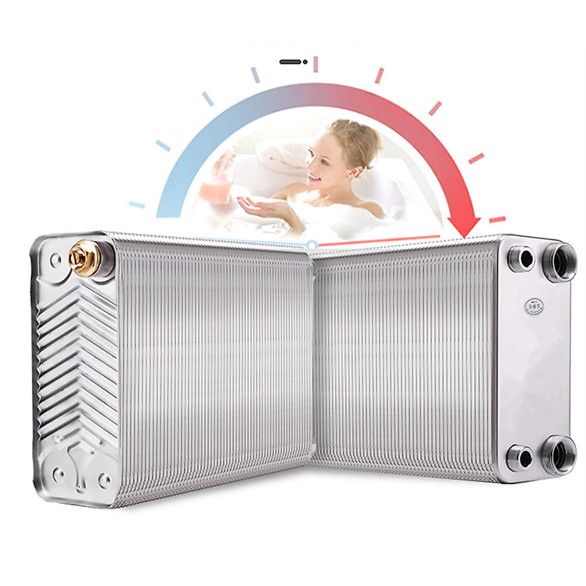 KK5 Brazed Plate Heat Exchanger Water to Water with Copper and SS304 Stainless Steel Plates for Floor Heating, Water Heating, Snow Melting