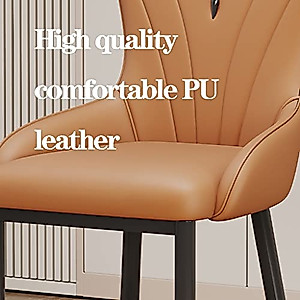 WIGSELBL PU Leather Dining Chairs Armless Side Chair with Metal Legs for Kitchen Dining Room Living Room,Upholstered Desk Chair Mid Century Modern Dining Chairs with Wing Back (Color : Gray)