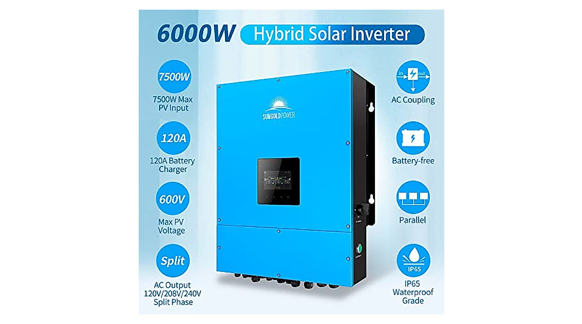 SUNGOLDPOWER UL1741 6000W Hybrid Solar Inverter - Reliable Grid & Off ...