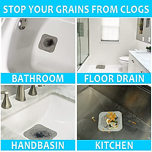 ZAYNYX 2 Pack Hair Catcher Shower Drain is Hair Stopper for Shower Drain Easy to Install Tub Drain Hair Catcher with 4 Suction Cups Suits for Bathroom Bathtub Kitchen (Black and Black)