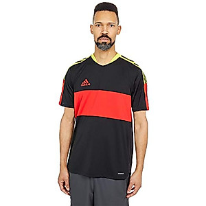 adidas mens Tiro Jersey CU Black/Vivid Red/Acid Yellow X-Large