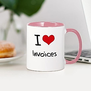 CafePress I Love Invoices Mug Ceramic Coffee Mug, Tea Cup 11 oz