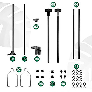 BETAZOOER Reptile Dual Lamp Stand Metal Adjustable Heating Lamp Holder Light Fixture Retractable Ideal for Reptile Glass Terrarium Amphibians/Terrestrial Invertebrates Vivarium
