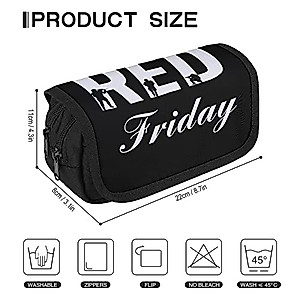 R.E.D Remember Everyone Deployed Red Friday 1 Large Capacity Pencil Case Multi-Slot Pencil Bag Portable Pen Storage Pouch with Zipper