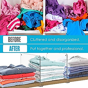 Shelf Dividers, Acrylic Divider Closet Organization, Clear Shelves Separators, 8 Pack, 11"x8", Plastic, Vertical Shelving Organizer, For Closets, Store, Clothes, Purse, Sweater, with Clip | Houseables