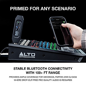 Alto Professional Bluetooth Ultimate - XLR Equipped Rechargeable Stereo Bluetooth Receiver For Mixing Desk / Audio Mixer Setups and Active PA systems