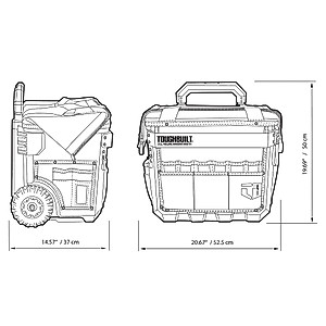 ToughBuilt - Rolling Massive Mouth Bag - XL 18” Tool Bag - Pro Grade Quality Construction - (TB-CT-61-18)