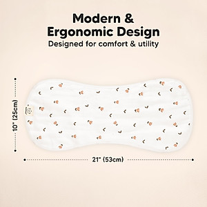 5-Pack Muslin Burp Cloths for Baby Boys and Girls - Super Absorbent Baby Burp Cloth, Viscose Derived from Bamboo Cotton Baby Washcloths, Burp Rags, Large Neutral Burp Clothes for Newborn (Petals)