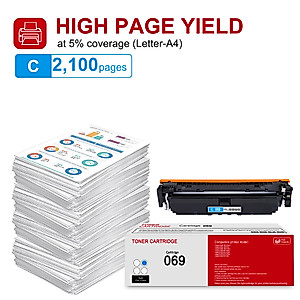 2 Pack 069 5093C001 Cyan Toner Cartridge 069 5093C001 Compatible 5093C001 Replacement for Canon imageCLASS LBP673Cdw LBP674Cx LBP674Cdw MF752Cdw MF753Cdw MF751Cdw MF756Cx Printer