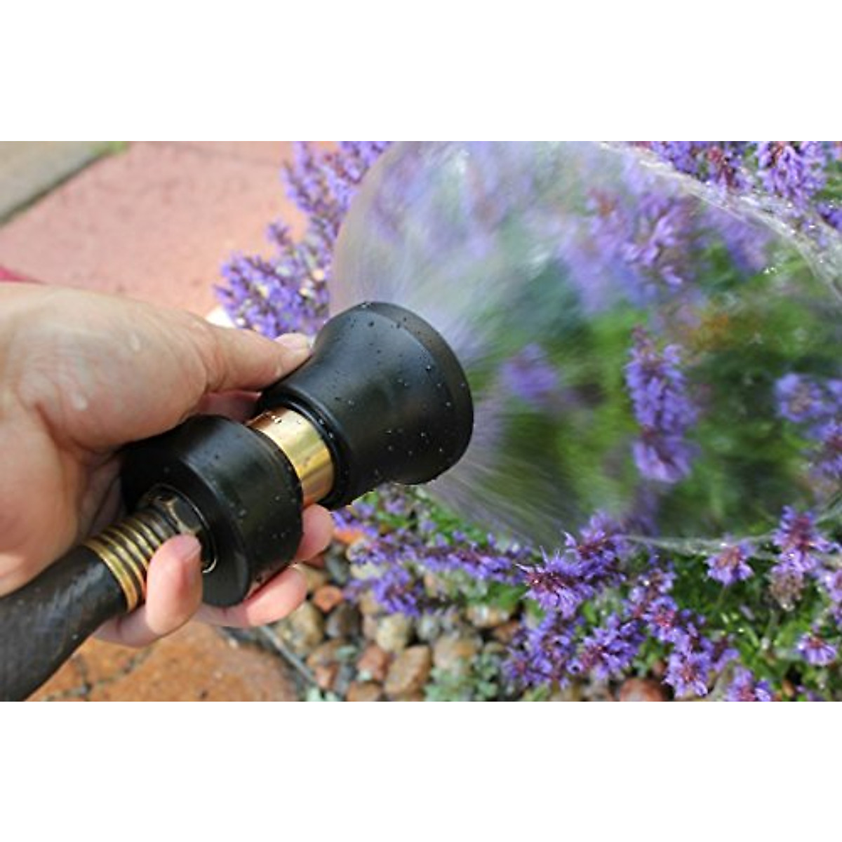 Dradco Heavy Duty Brass Fireman Style Hose Nozzle - Fits All Standard Garden Hoses - Best High Pressure Sprayer to Wash Your Car or Water Your Garden – Leak Proof - 30 Day No-Hassle Guarantee