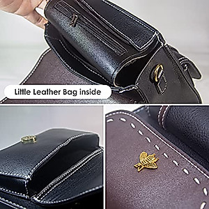 Little Bee Women's Mini Backpack Faux Leather Backpack Designer Cute Girls Convertible Purse Stylish Crossbodybag (Black)