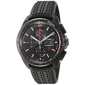 TAG Heuer Men's 'Carrera Senna' Swiss Automatic Titanium and Rubber Dress Watch, Color:Black (Model: CBB2080.FT6042)