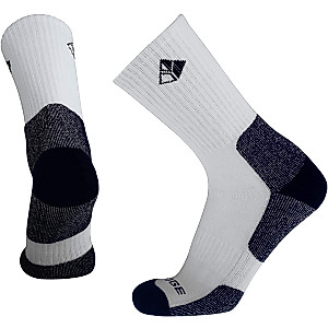 G-Six Global 2 Pairs Men's White Wicking Cushion Multi Performance Hiking Trekking Walking Socks Year Round (Large)