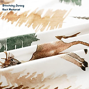 GRSSDER Baby Blankets Super Soft Jersey Knit Swaddle Blanket for Baby Girls and Boys, Double Layer Receiving Blankets 34 x 44 Inches Extra Large for Baby Show Gift, Deer and Leaves Pattern