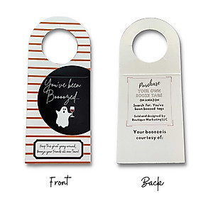 You've Been Boozed Tag | 15 Pack | Tags with Pre-Cut Hole to Use On Booze Bottles | You've Been Boozed Game | Mix of 3 Fall Designs | Wine | Alcohol Bottle Tags