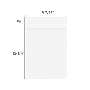 Golden State Art, 50 Pack Clear Bags for 9x12 Mats, Pictures, Acid-Free, 9 7/16" x 12 1/4"