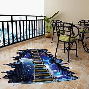 SENGTER Space Stickers 3D Wall Decor Galaxy Wallpaper Wall Stickers Planet Wall Stickers Waterproof Wall Decals Floor Stickers Ceiling Decor Wall Decorations for Living Room Kids Room Decor