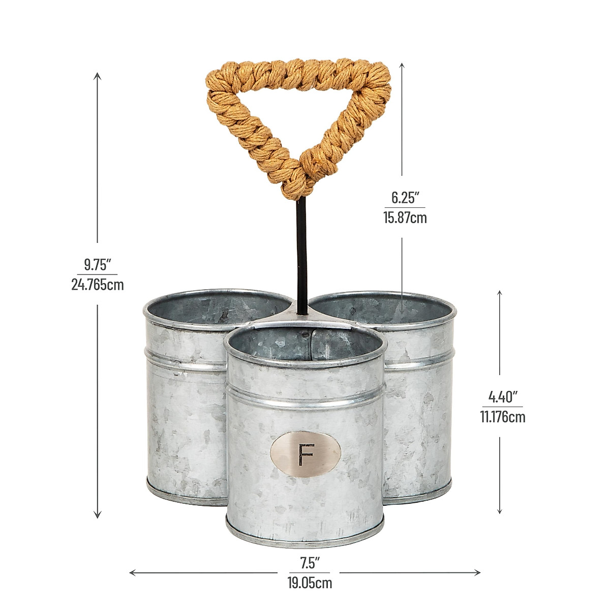 Mind Reader 3-Compartment Caddy Utensil Holder, Silver