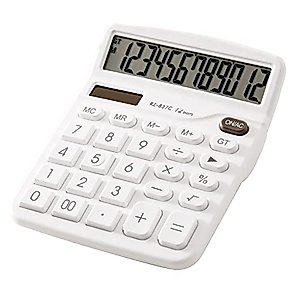 Generic Electronic Calculator 12 Digits Large Display Desktop Calculator Sensitive Button White
