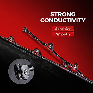 FISHAPPY Straight Butt Trolling Rod Saltwater Offshore Heavy Roller Rod Big Game Conventional Boat Fishing Pole 5'6'' (5'6'' - 80-120lbs - 1 Piece)