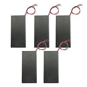 RuiLing 5-Pack 18650 Battery Holder 2 Slots x 3.7V Battery Storage Case DIY Batteries Clip Box with Cover